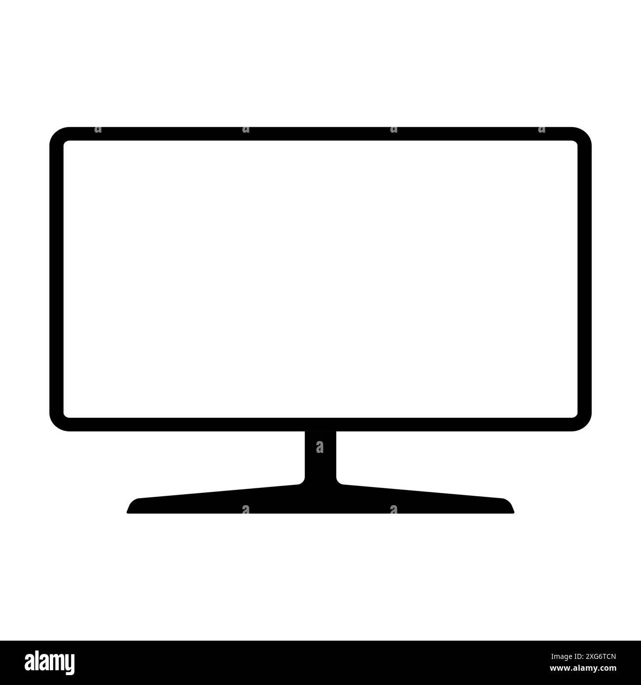 Thin pc monitor icon, technology device equipment symbol, web vector ...