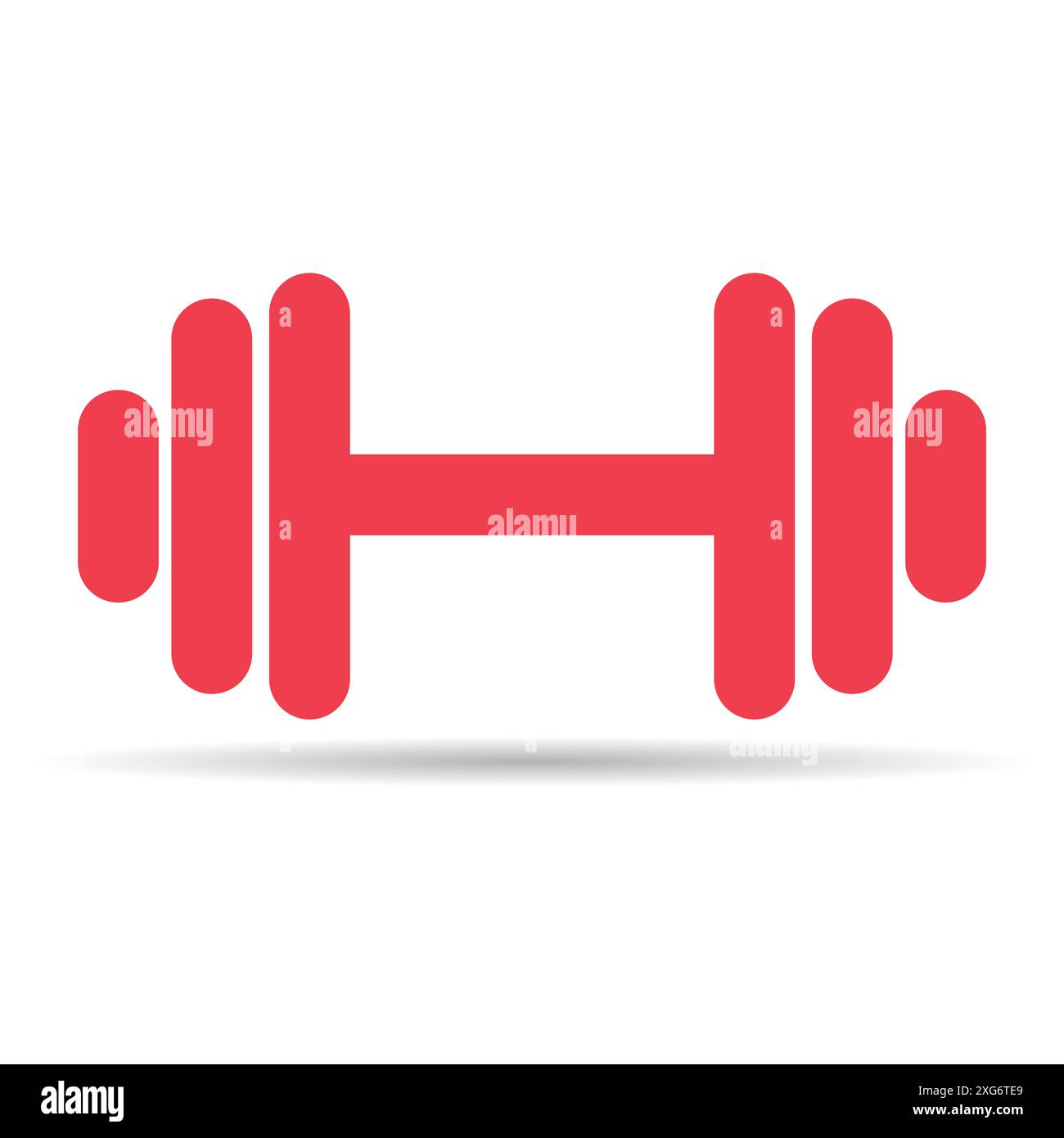 Fitness weight shadow icon, dumbbell design web button vector ...