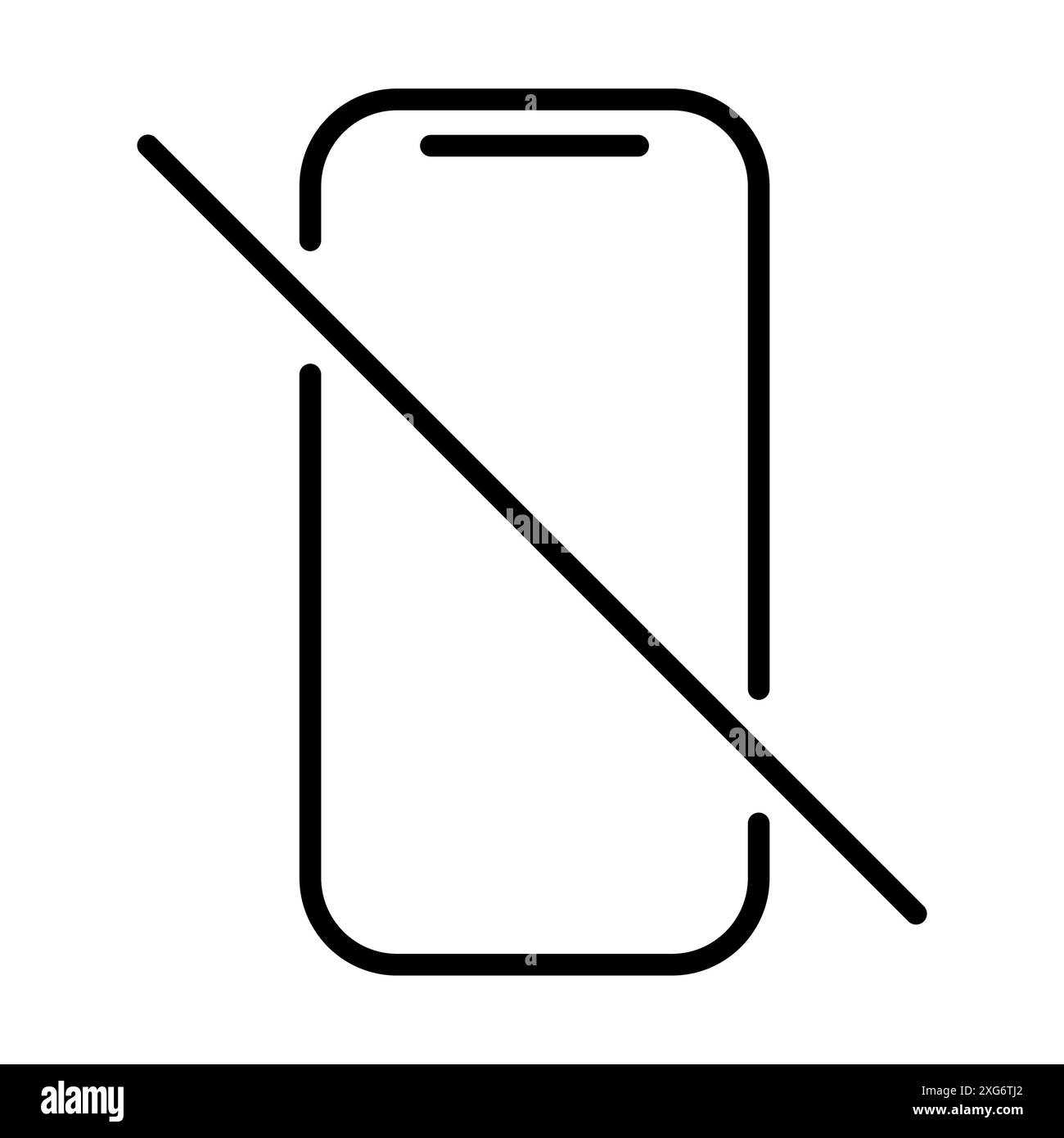 Mobile forbidden icon, no use phone sign, ban smartphone label vector ...