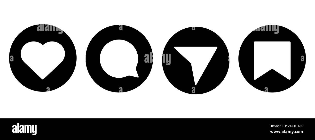 Media Icons interface social media like, chat, send and save symbols ...