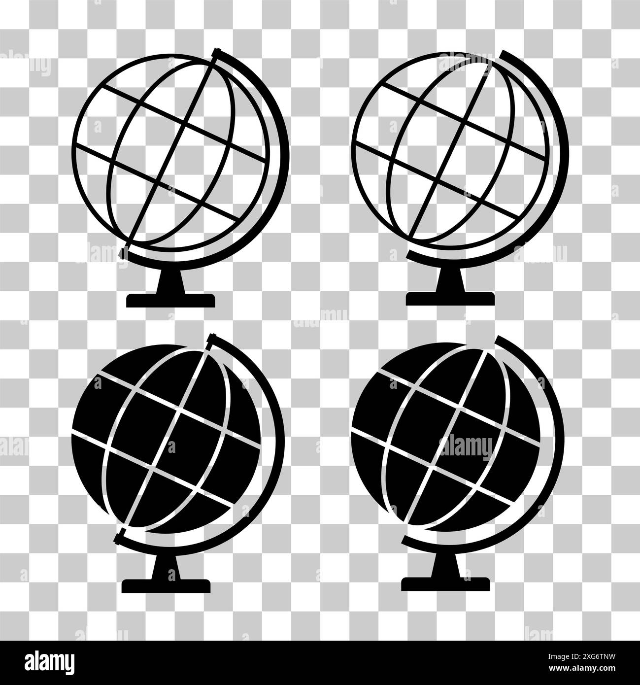 Set of Globus map icon, Earth sign globe symbol, website design concept ...