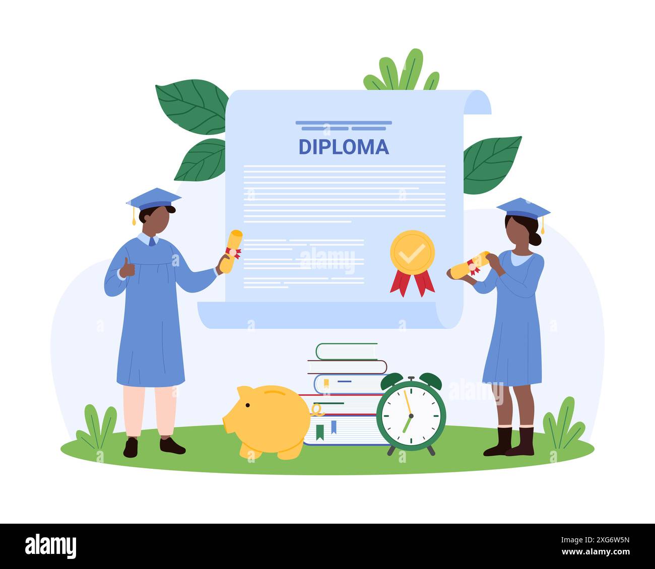 Success graduation of school, university or college, online training ...