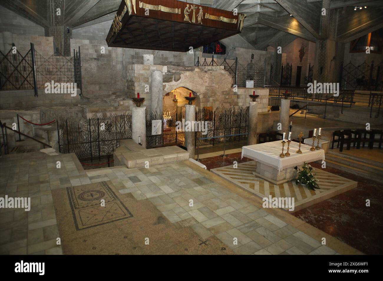 Church of Annunciation in Nazareth, ruins of 5th century Byzantine ...