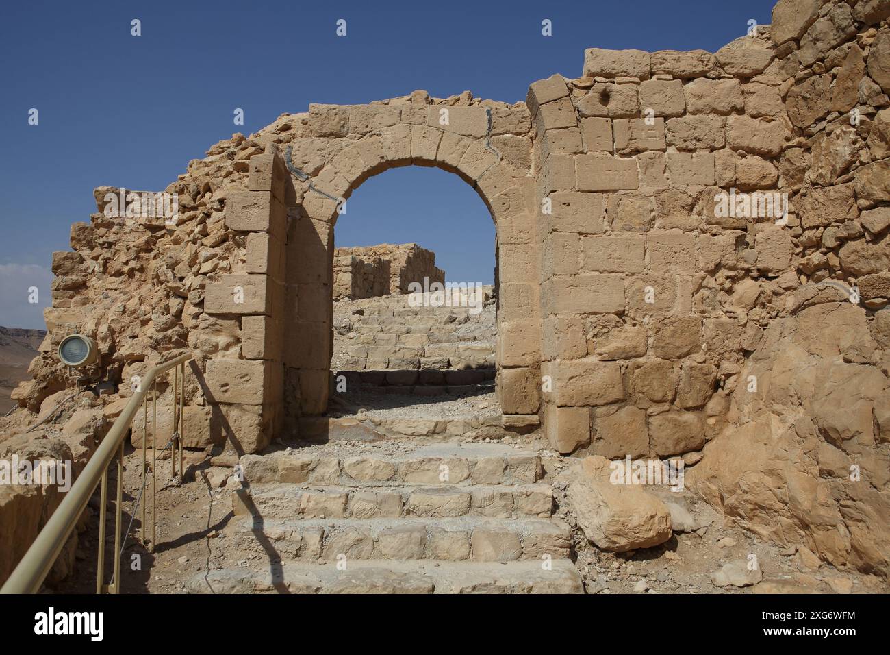 Western Gate to Masada above the ramp built by the Romans, Byzantines ...