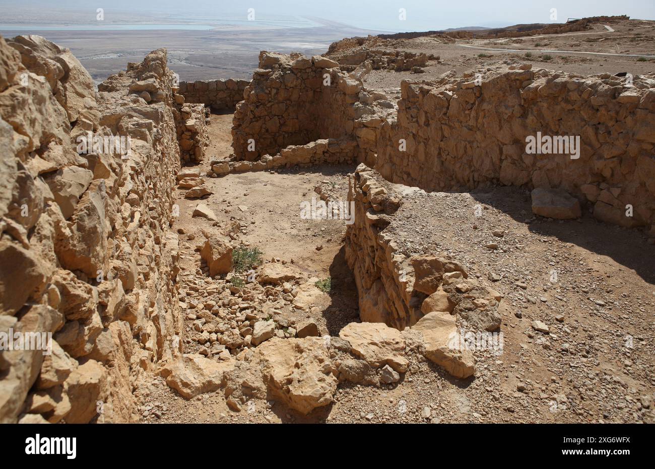Ruins of the casemate wall on Masada, a fortress built by King Herod ...