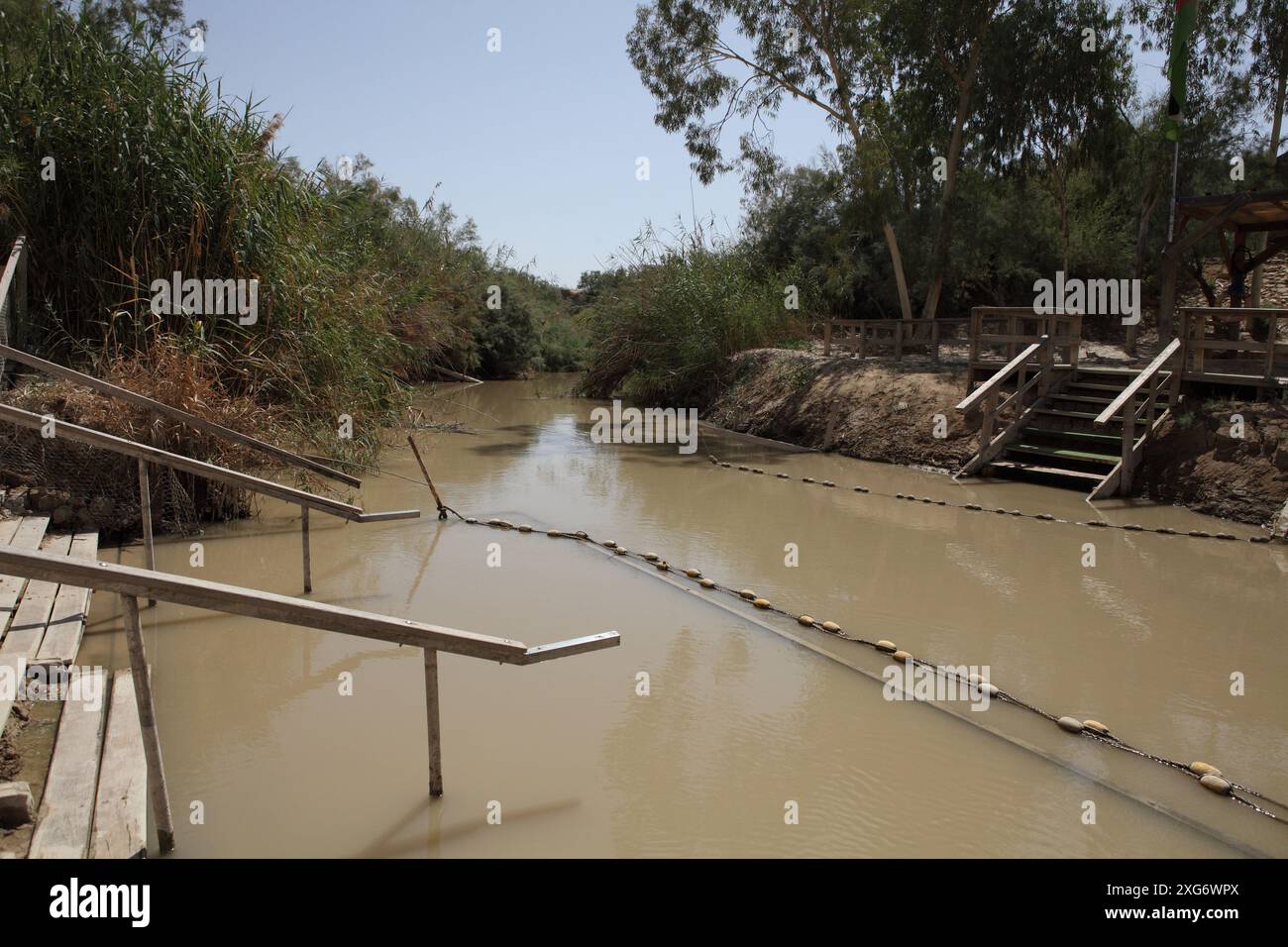 Empty because of war, Qasr El Yahud on the Jordan River near Jericho ...