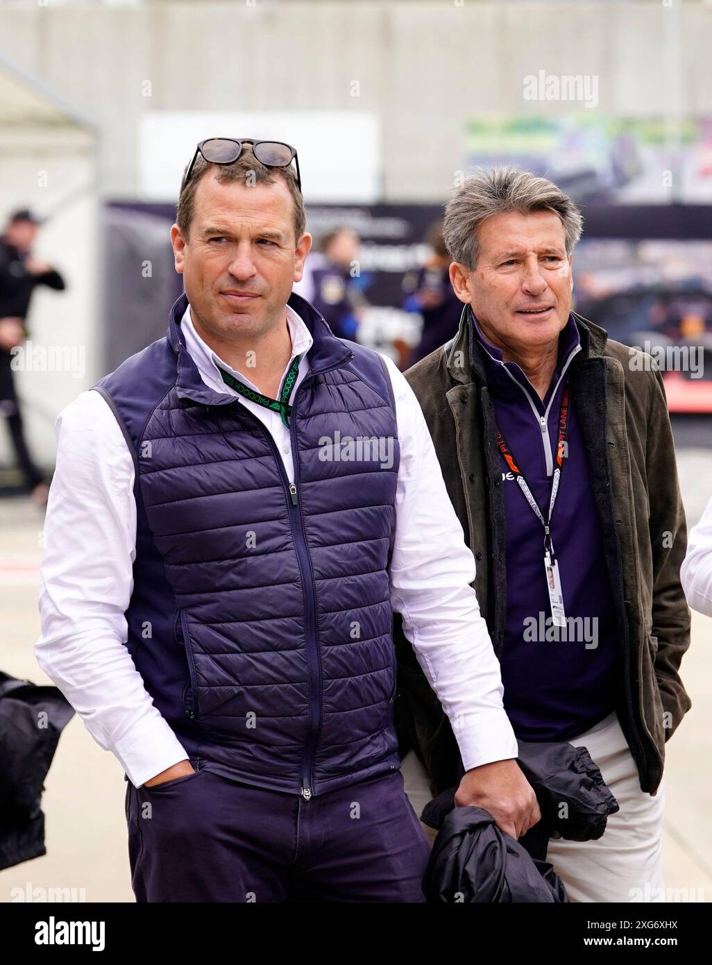 Peter Phillips and Sebastian Coe arrive ahead of the race at ...