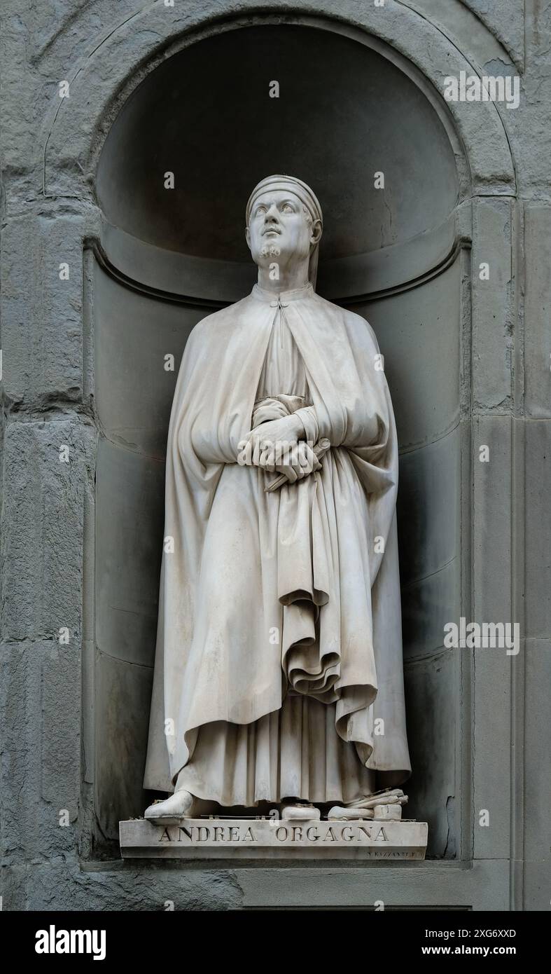 sculptor Andrea Orcagna in the niches of the Uffizi Gallery colonnade ...