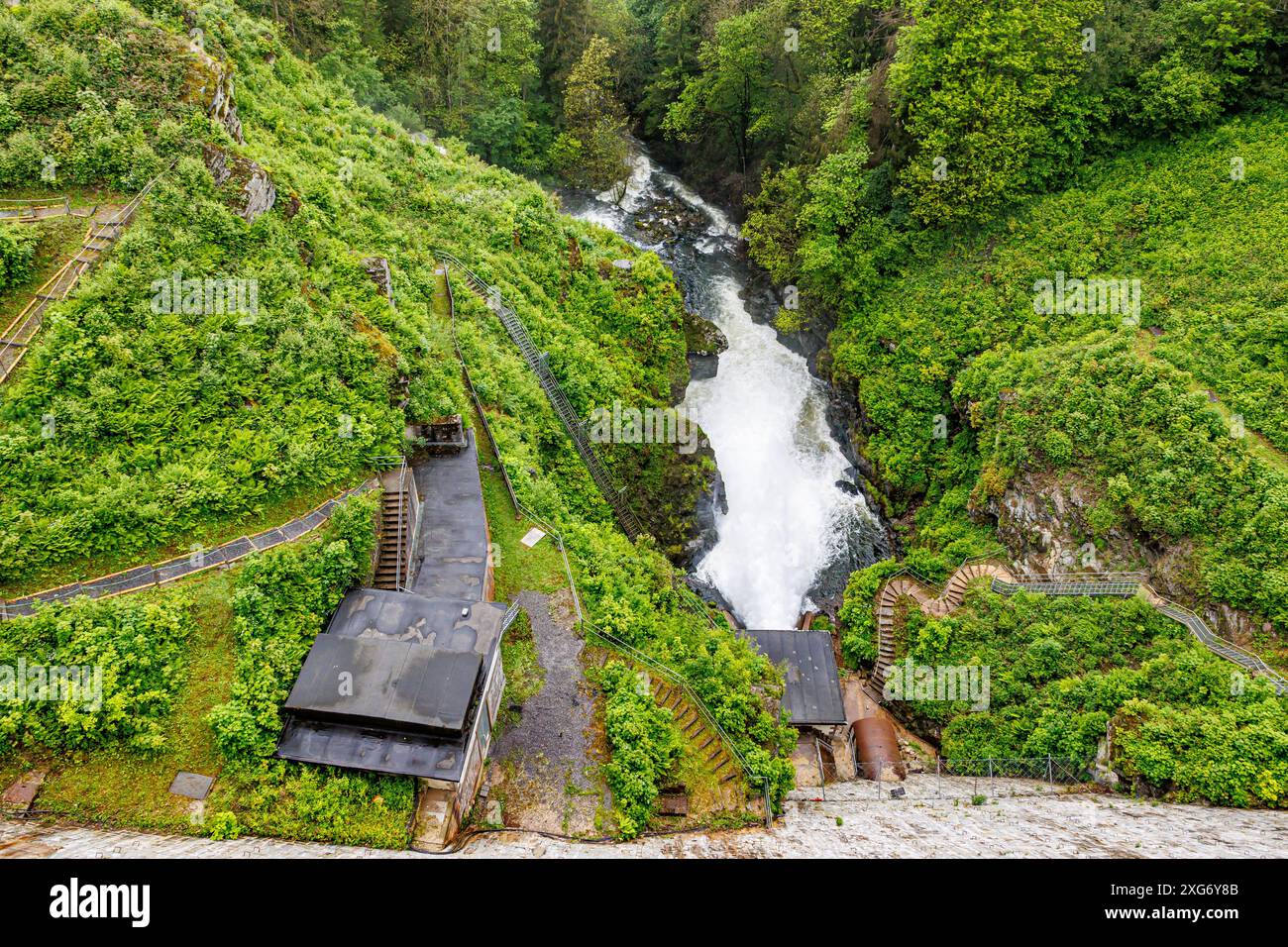 Water coming out of Robertville Dam spillway with great pressure ...