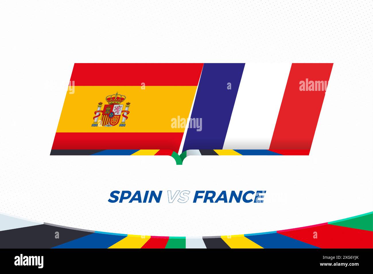 Spain vs France in Football Competition, Semi-finals. Versus icon on ...