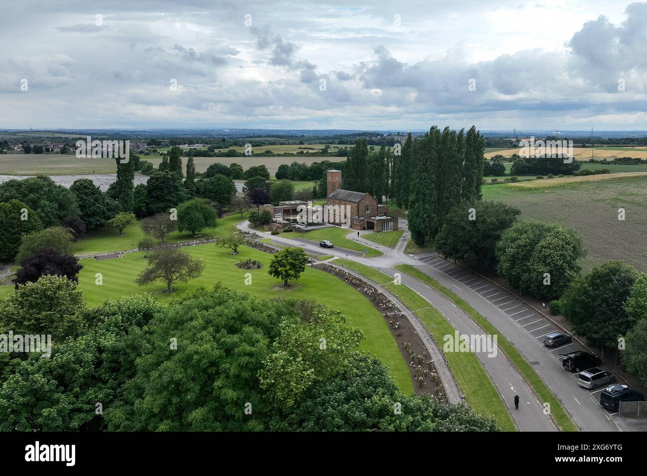 An aerial view of Pontefract Crematorium, ahead of Rob CBE Burrow ...