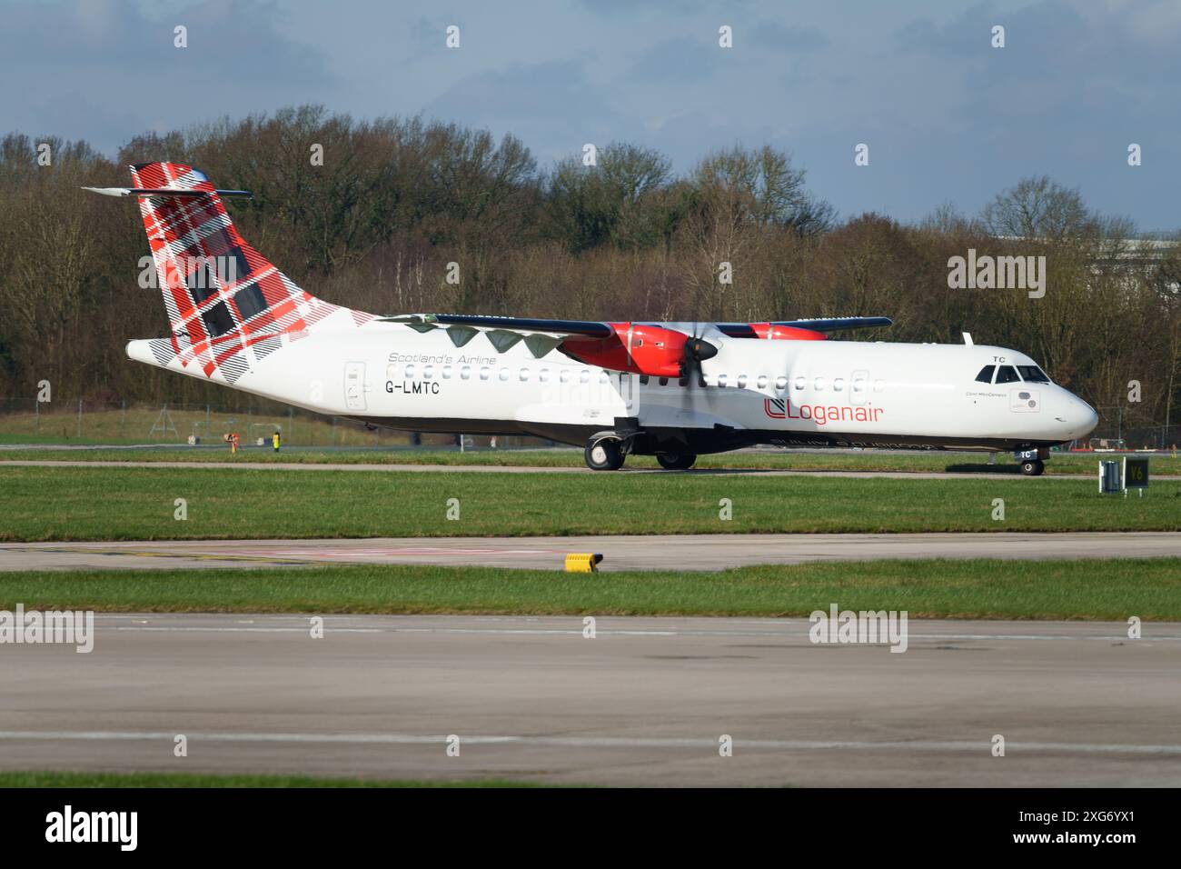 Logan Air ATR 72-600 on the ground at Manchester Airport Stock Photo ...
