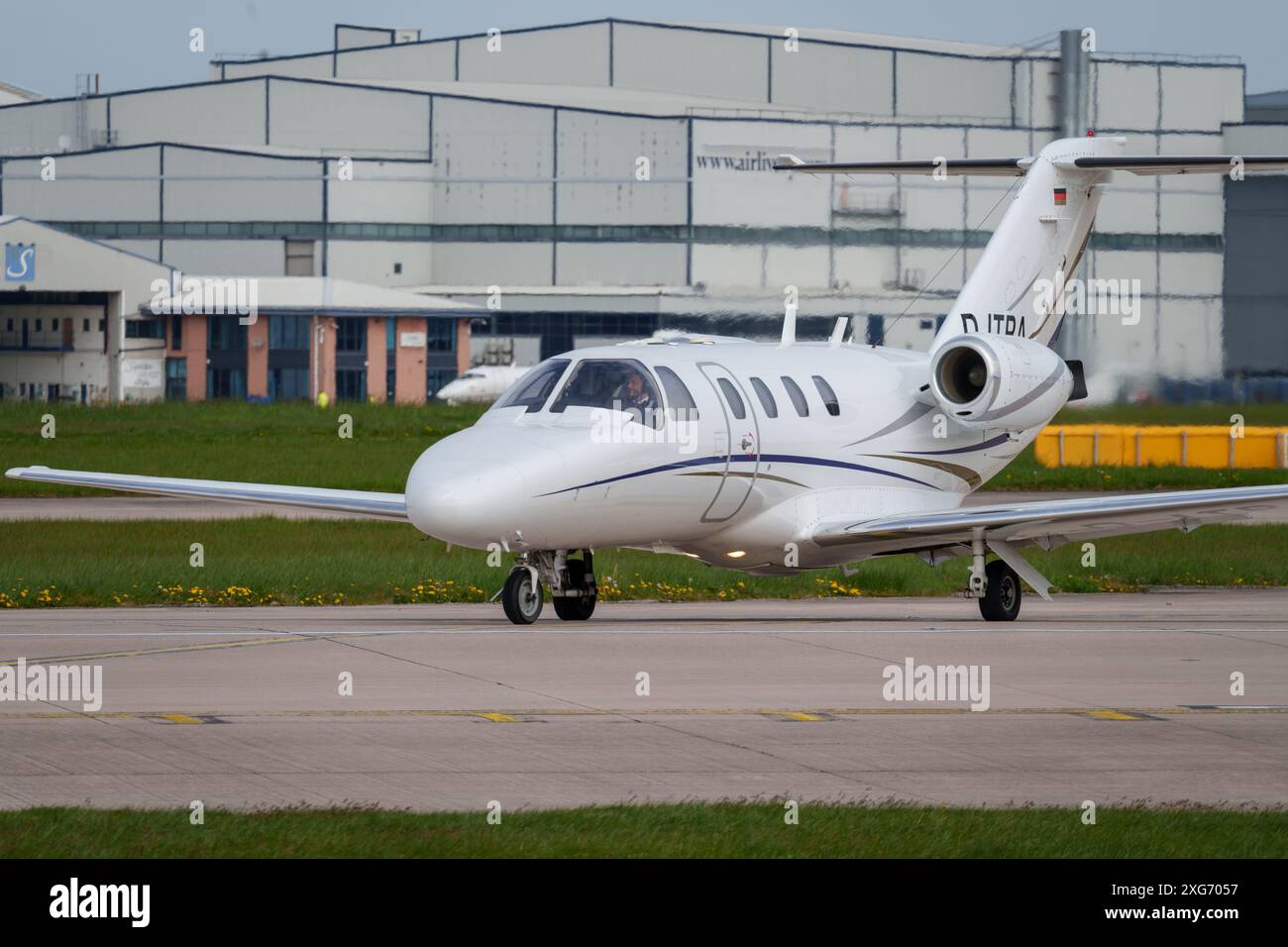 Cessna Citation private jet on the runway at Manchester Airport Stock ...