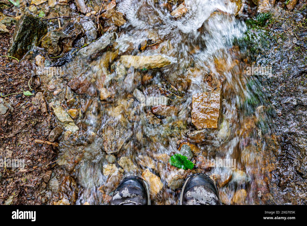 Male feet over waterfall hi-res stock photography and images - Alamy