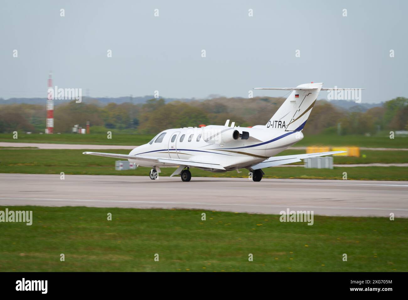 Cessna Citation private jet on the runway at Manchester Airport Stock ...