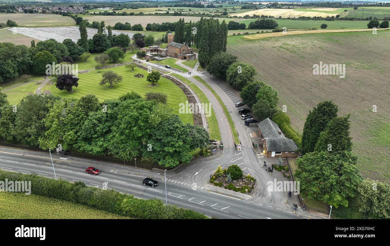 An aerial view of Pontefract Crematorium, ahead of Rob CBE Burrow ...