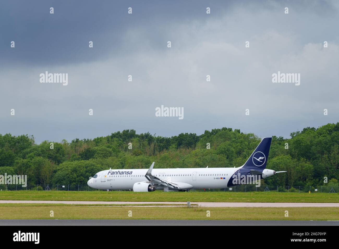 Special livery on a Lufthansa Airbus A321 to celebrate Euro 24 football ...