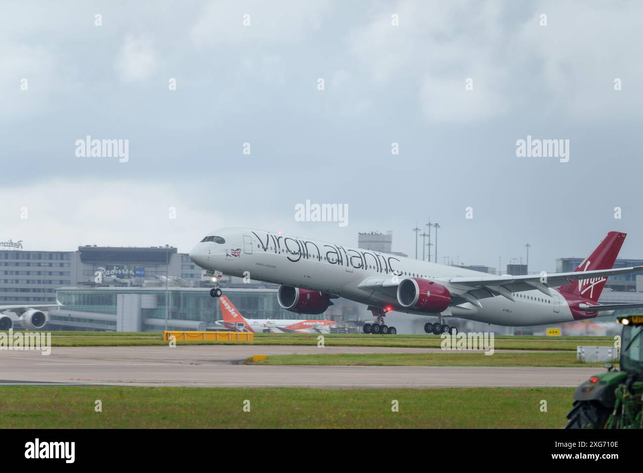 A brand new Virgin Atlantic Airbus A350-1000 departing Manchester for ...