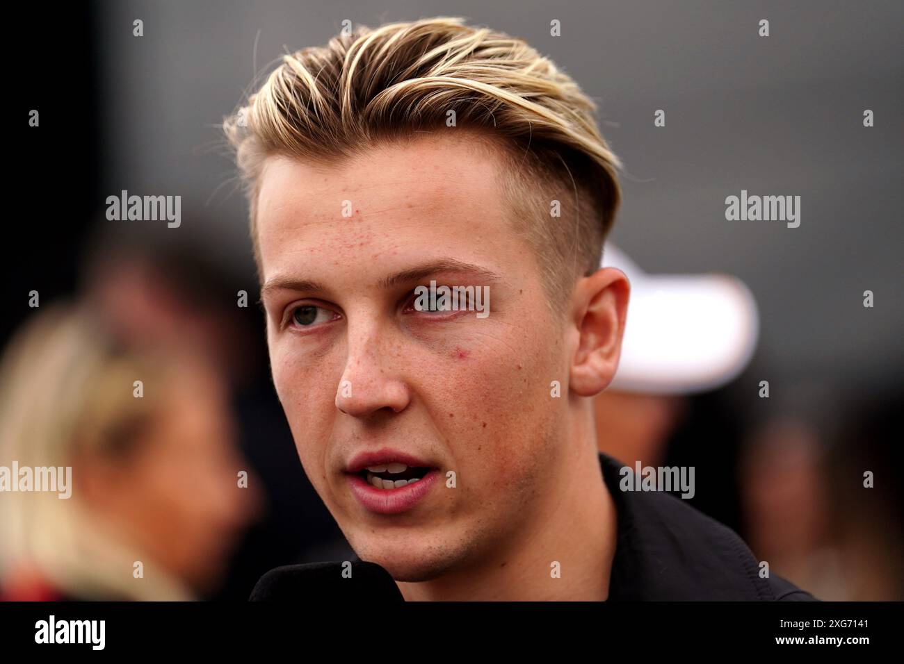Liam Lawson, Red Bull Reserve Driver, arriving at Silverstone Circuit ...