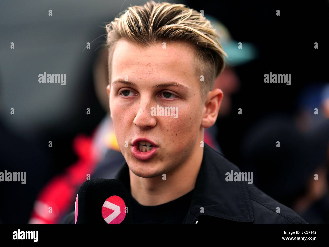 Liam Lawson, Red Bull Reserve Driver, arriving at Silverstone Circuit ...