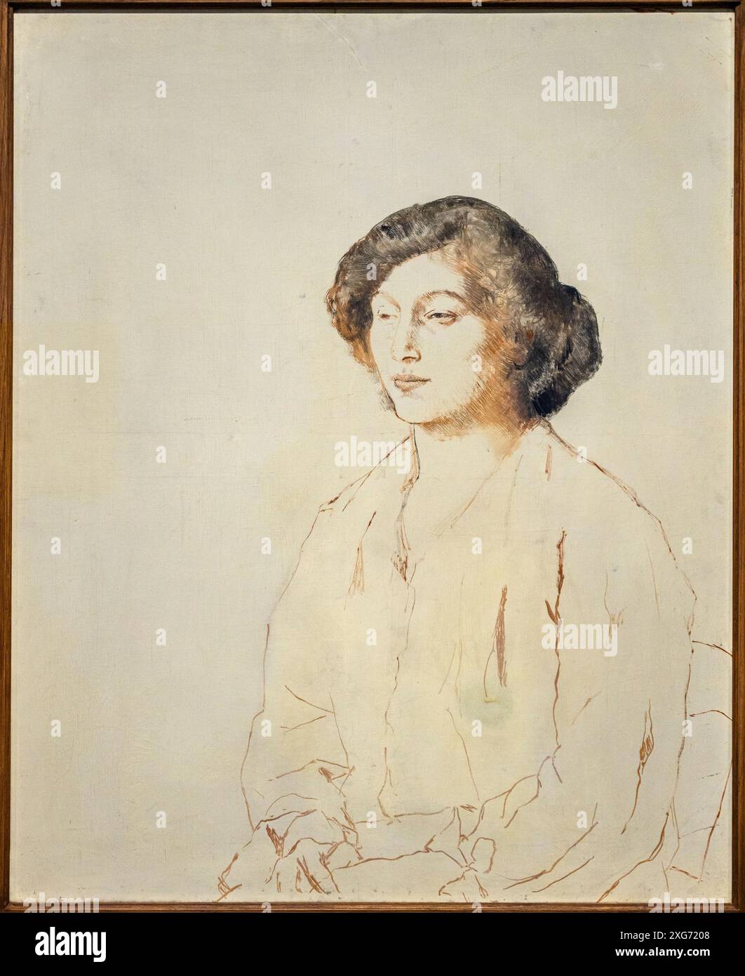 Portrait of Fernande Olivier. Oil on canvas, 1905-1906, by the Spanish artist, Pablo Picasso ...