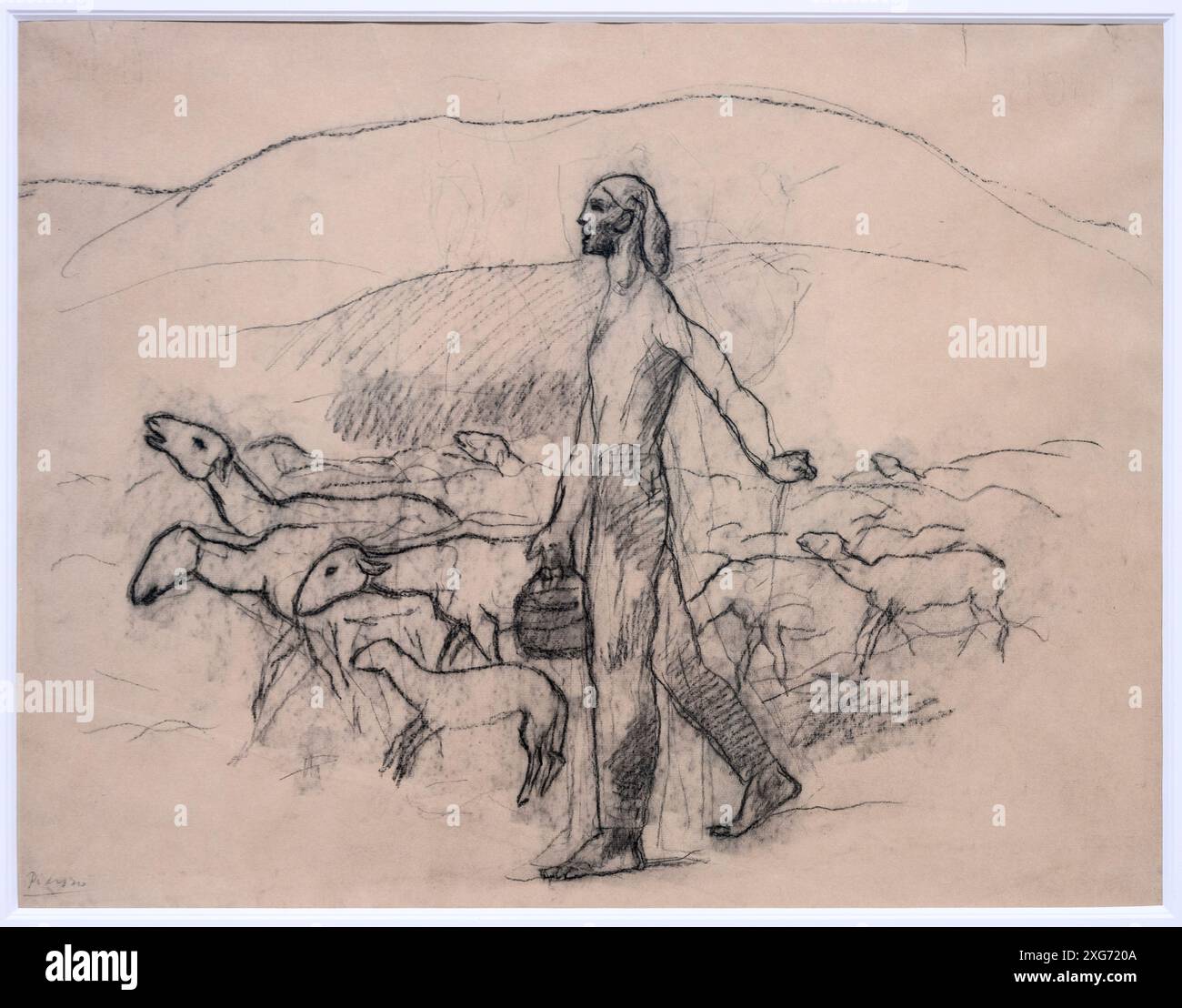 Le Berger / The Shepherd 1903. Charcoal on paper. by the Spanish artist ...