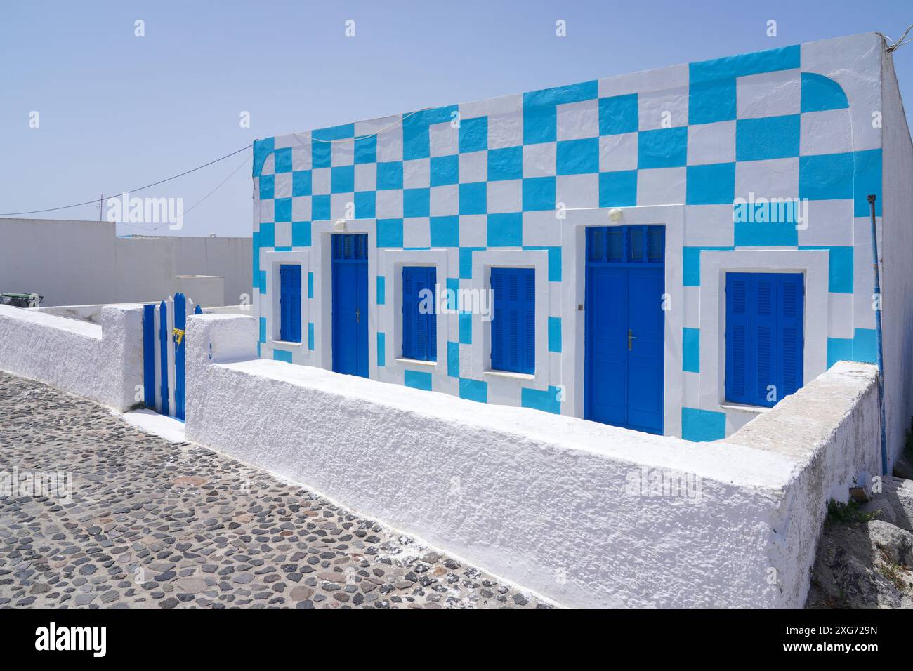 Picturesque traditional house in Thirasia island, a tiny island just by ...