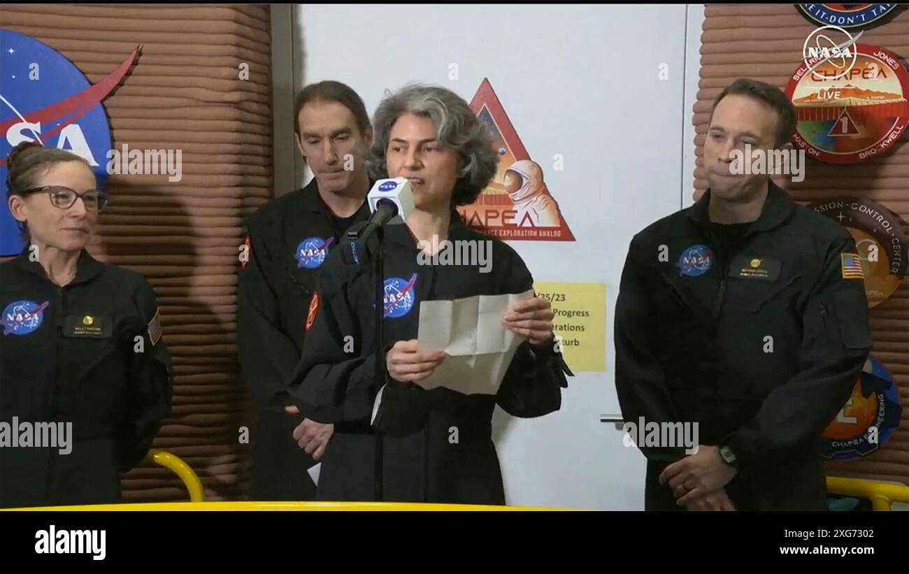 In this image made from video provided by NASA, Anca Selariu, a crew ...