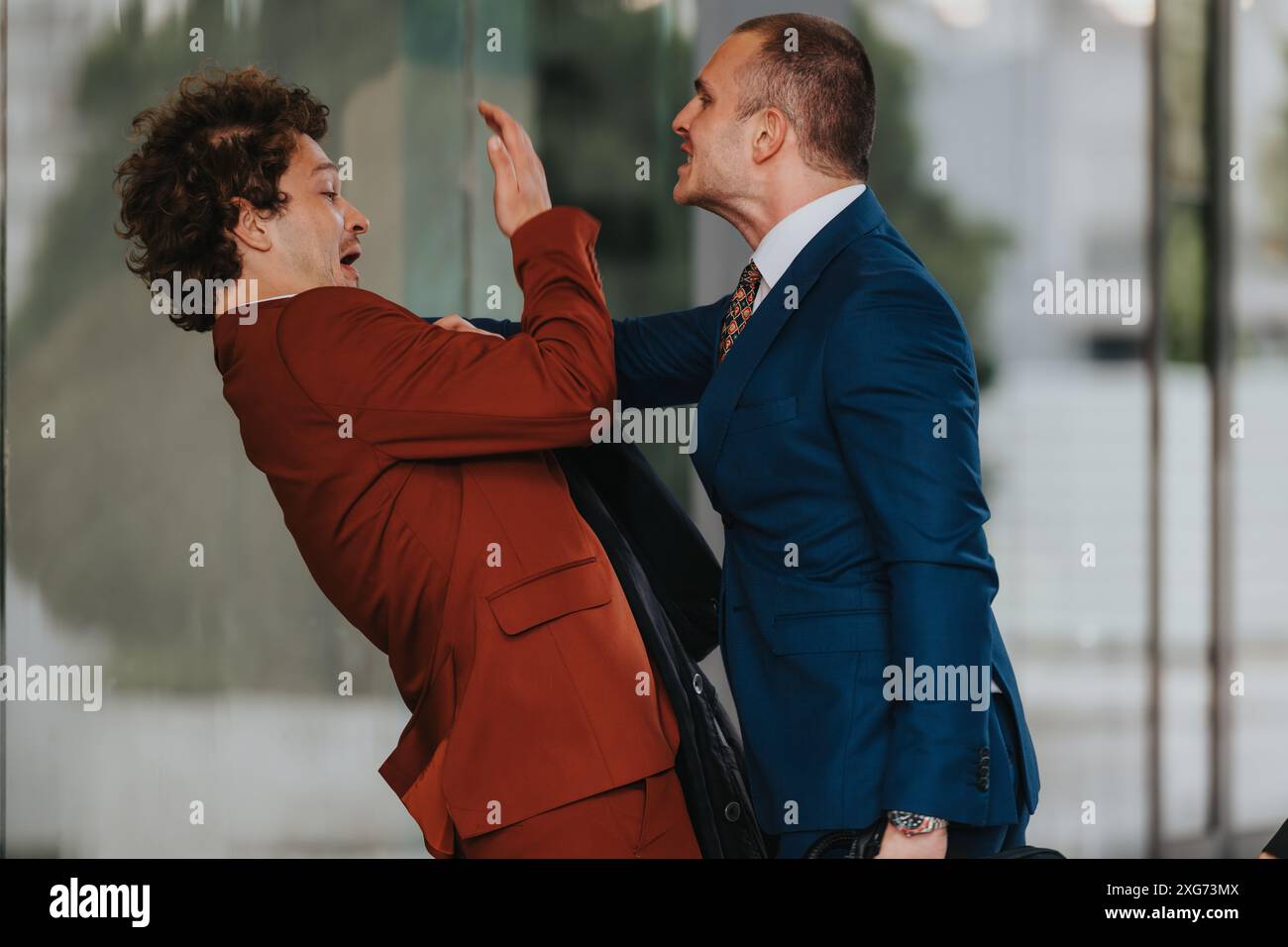 Two angry businessmen arguing in an urban setting Stock Photo - Alamy