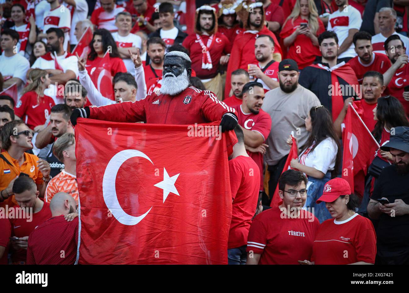 Berlin, Germany. 6th Jul 2024. Turkish supporters show their support ...
