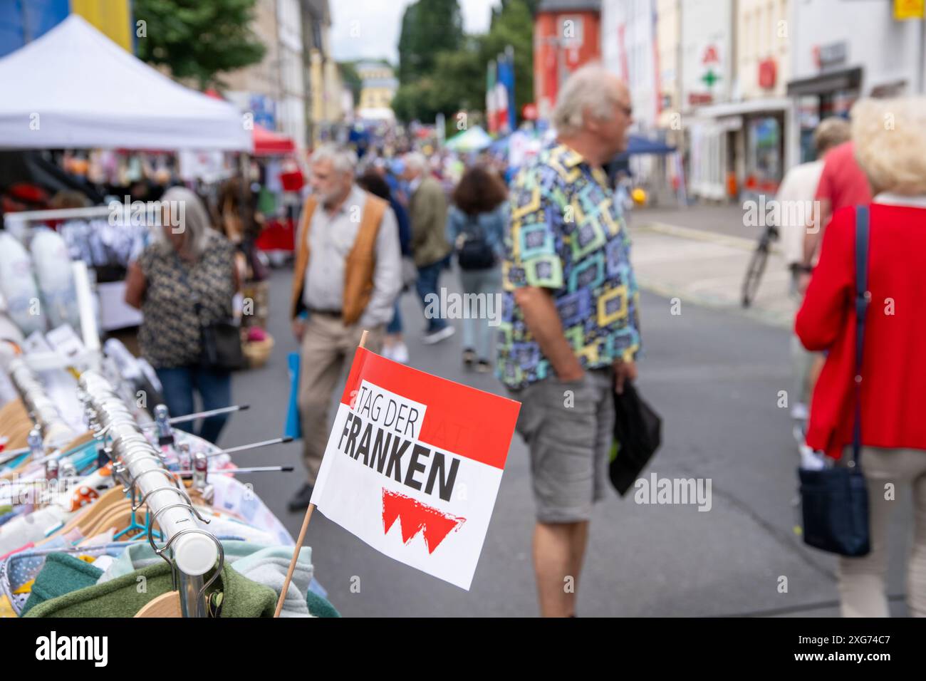 Wunsiedel, Germany. 07th July, 2024. "Day of the Franks" can be read on ...