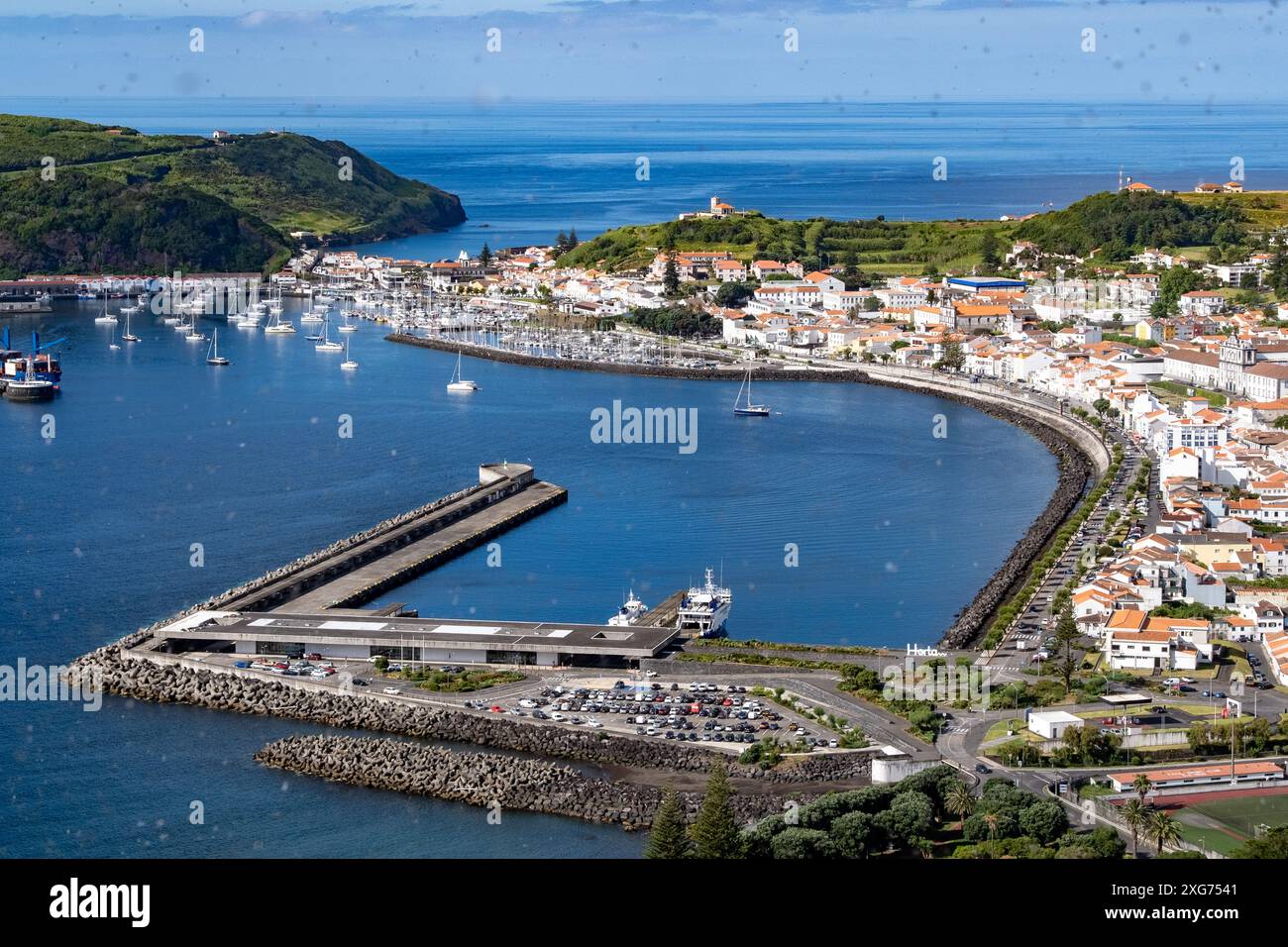 Horta Harbour, and Town, Azores Stock Photo - Alamy