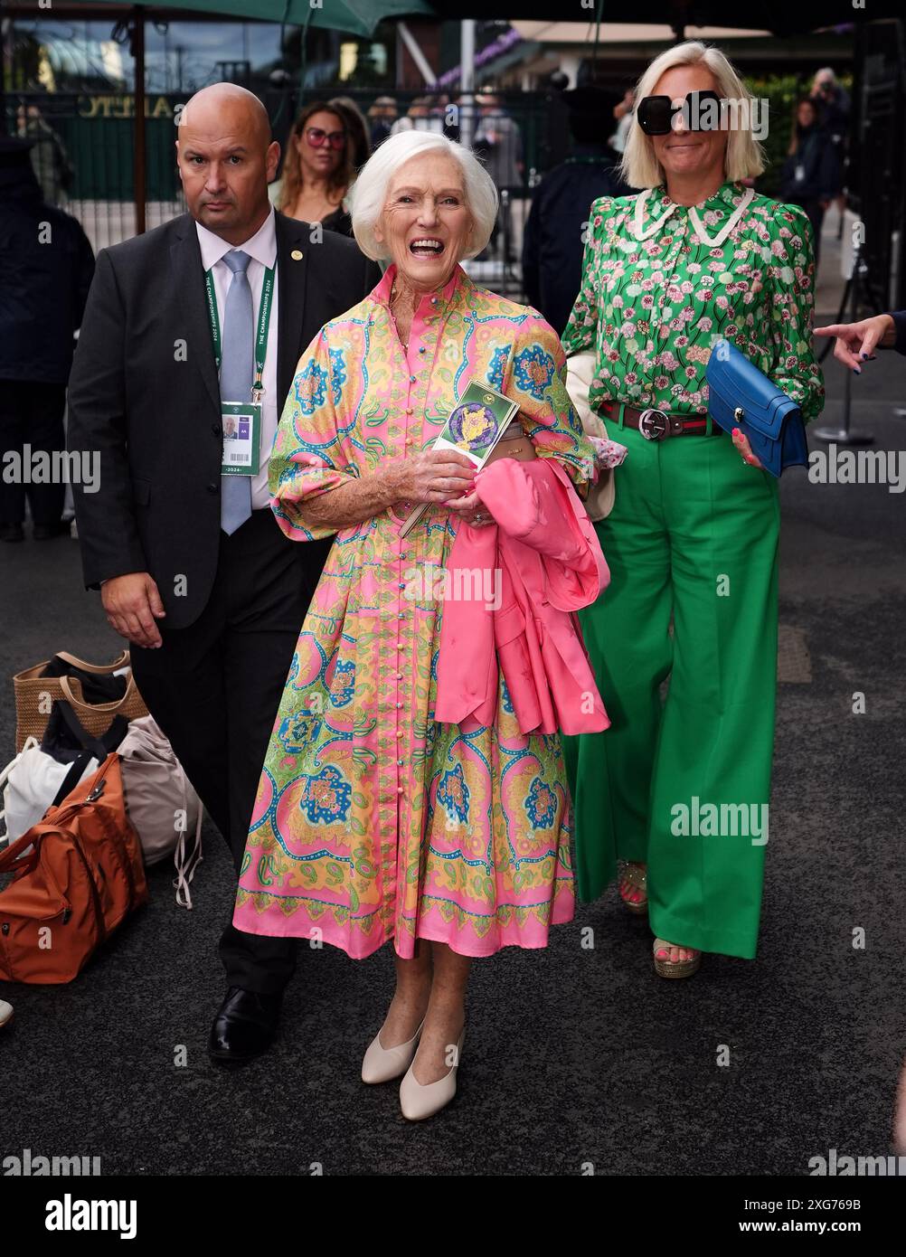 Mary Berry and Annabel Bosher arrive on day seven of the 2024 Wimbledon ...