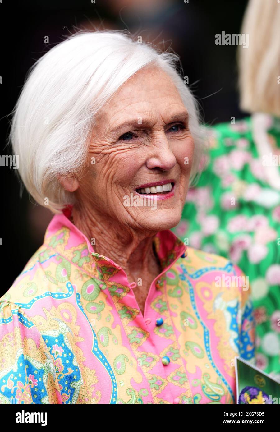 Mary Berry arrives on day seven of the 2024 Wimbledon Championships at ...