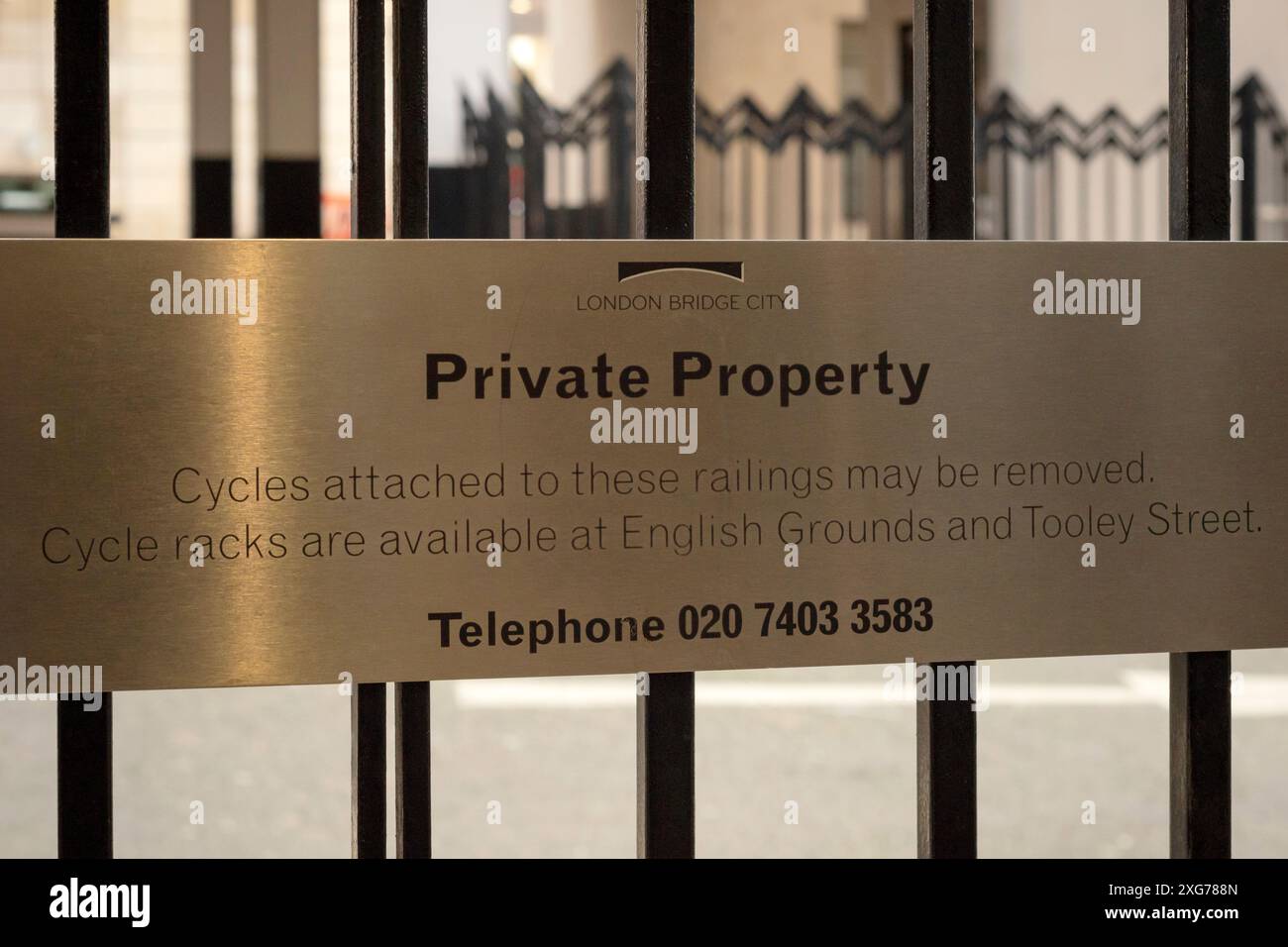 Private property sign London on backyard fence by London Bridge City ...