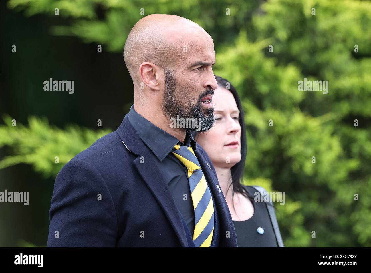 Jamie Jones-Buchanan arrives during Rob CBE Burrow Funeral at ...