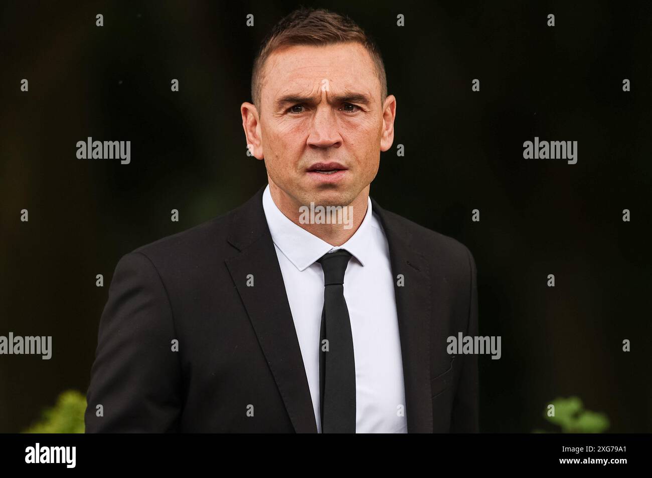 Kevin Sinfield arrives during Rob CBE Burrow Funeral at Pontefract ...
