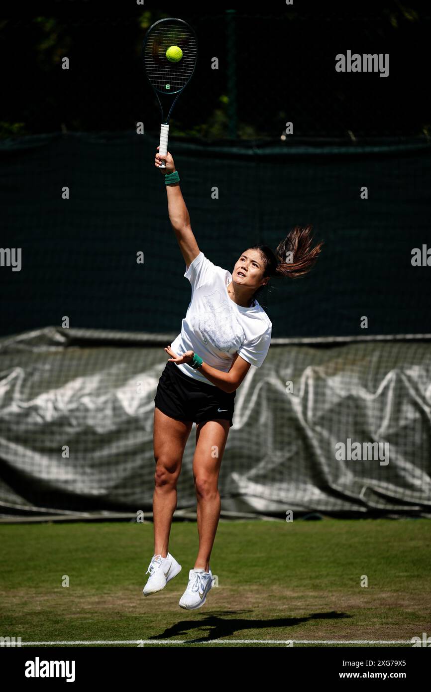 Emma Raducanu During A Training Session On Day Seven Of The 2024