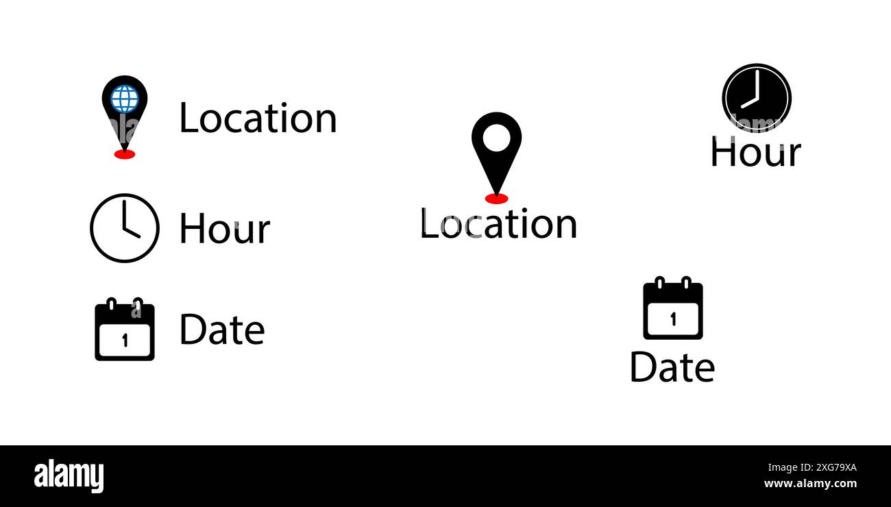 Location Date Hour icon vector illustration Stock Vector Image & Art ...
