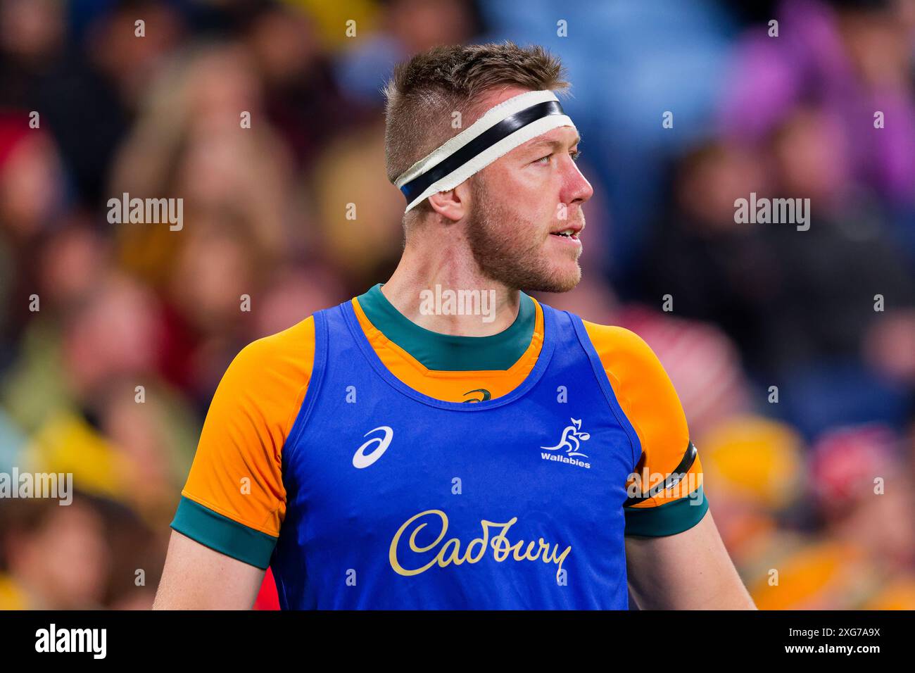 Angus Blyth of Australia looks on during the Men's Rugby International ...
