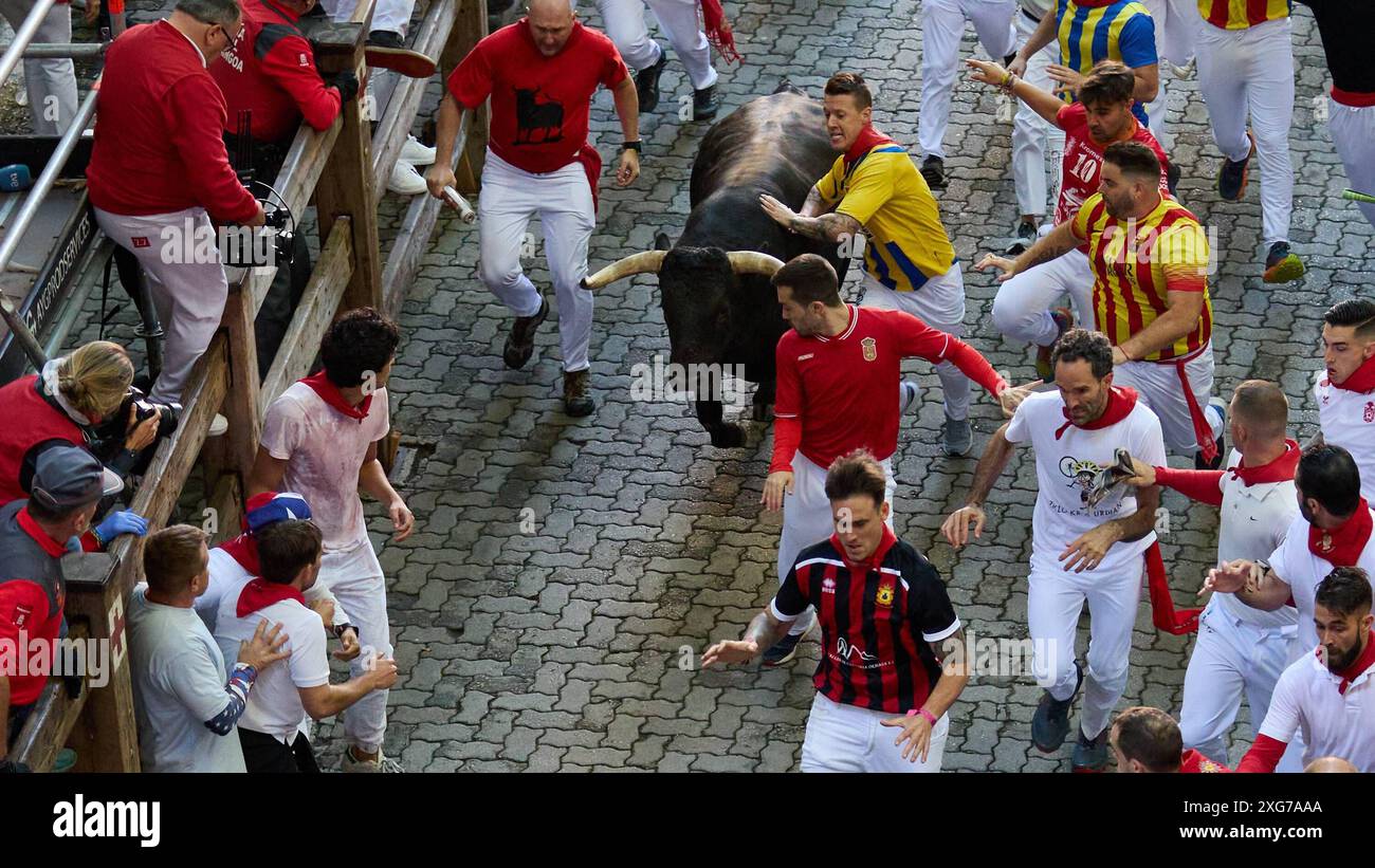 Pamplona, Navarra, Spain. , . Fiestas. Sanfermines. Primer encierro de ...