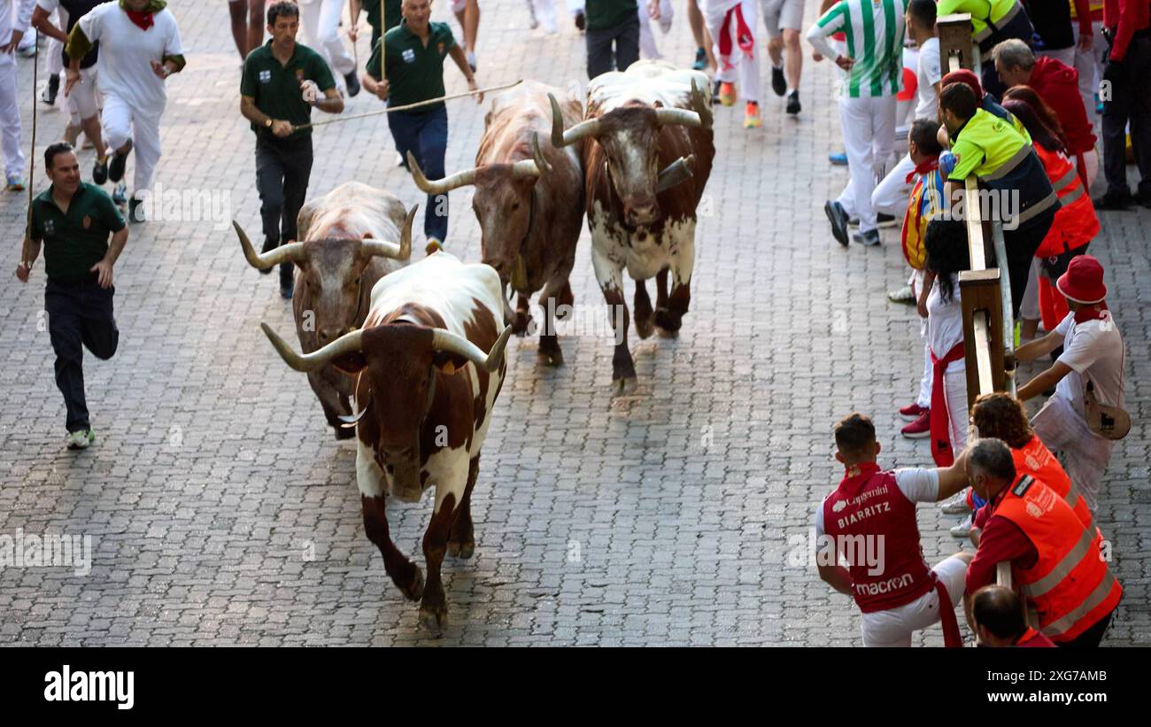 Pamplona, Navarra, Spain. , . Fiestas. Sanfermines. Primer encierro de ...