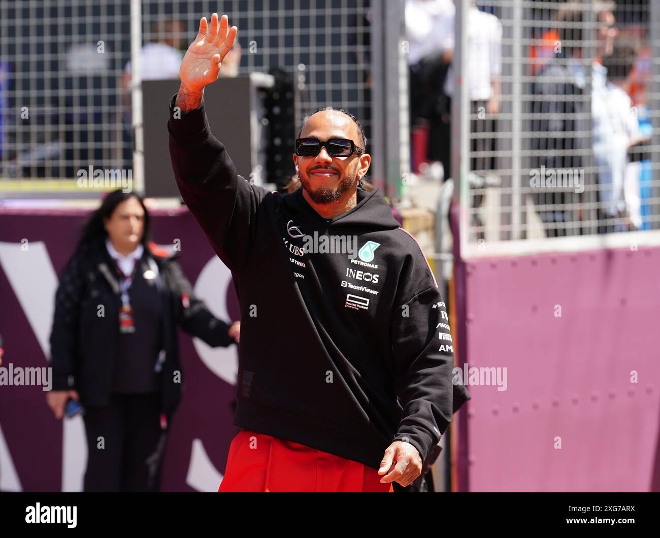 Lewis Hamilton ahead of the race at Silverstone Circuit ...
