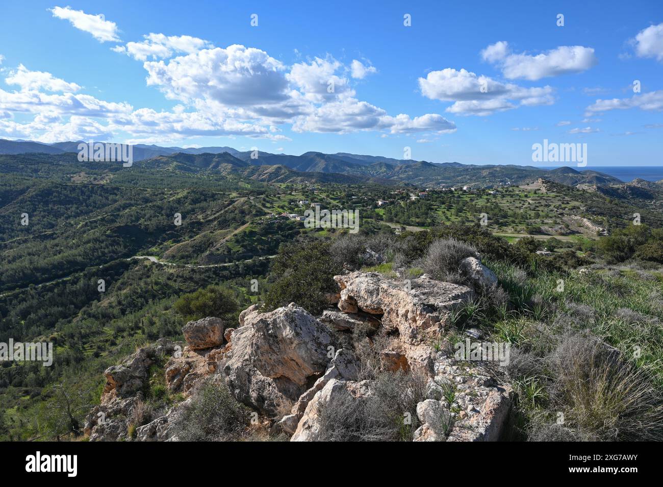 mountains above Morphou Bay in North Cyprus in winter 18 Stock Photo ...