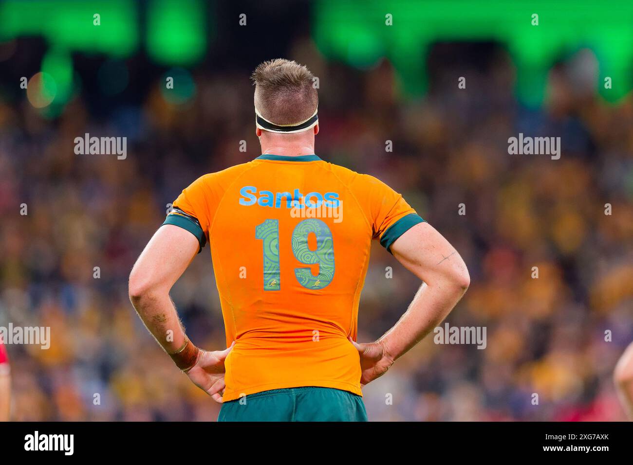 Angus Blyth of Australia looks on during the Men's Rugby International ...