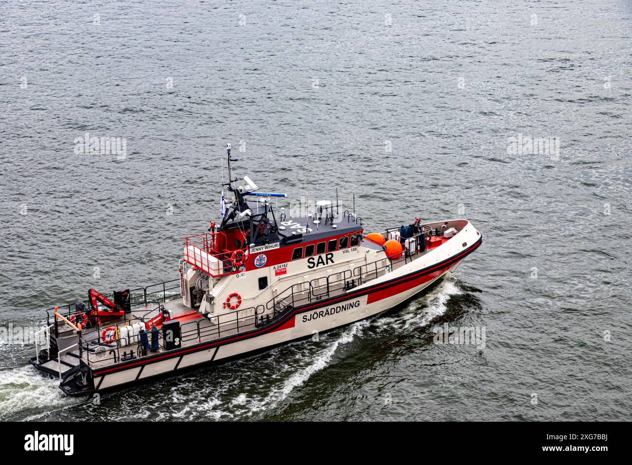 The m/s Jenny Wihuri maritime search and rescue vessel at sea outside ...