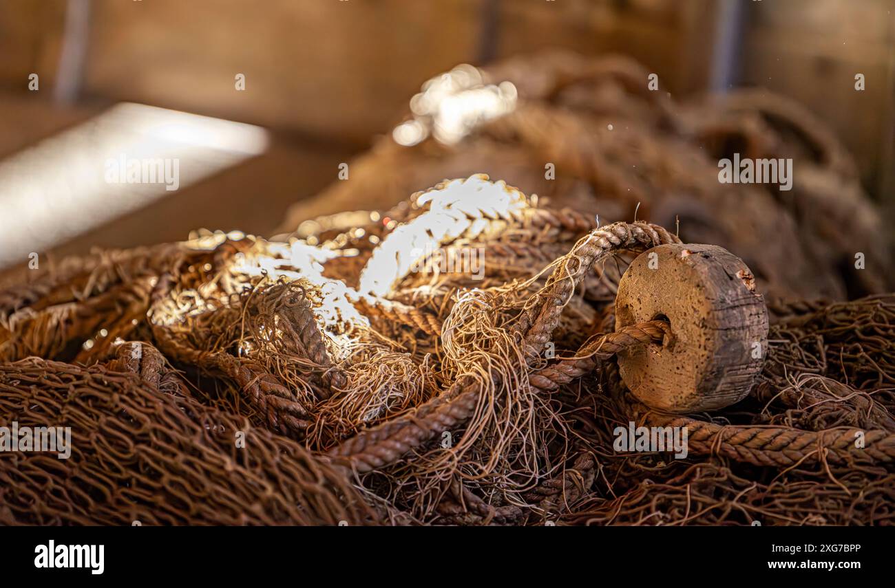detail of an old fish net Stock Photo - Alamy