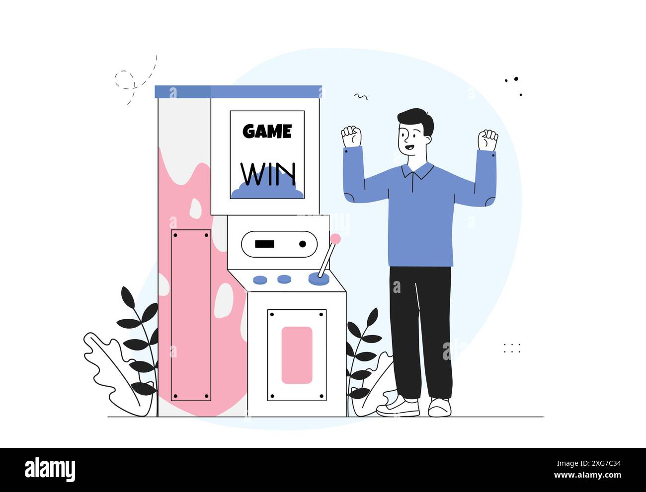 Man gambling arcade Cut Out Stock Images & Pictures - Alamy