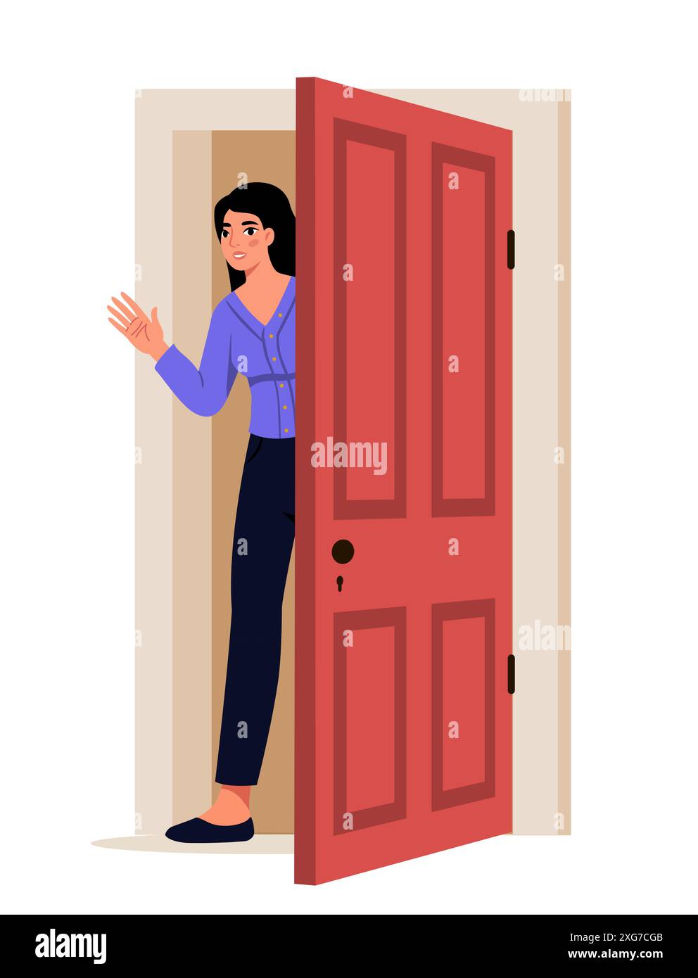 The open door cartoon hi-res stock photography and images - Alamy