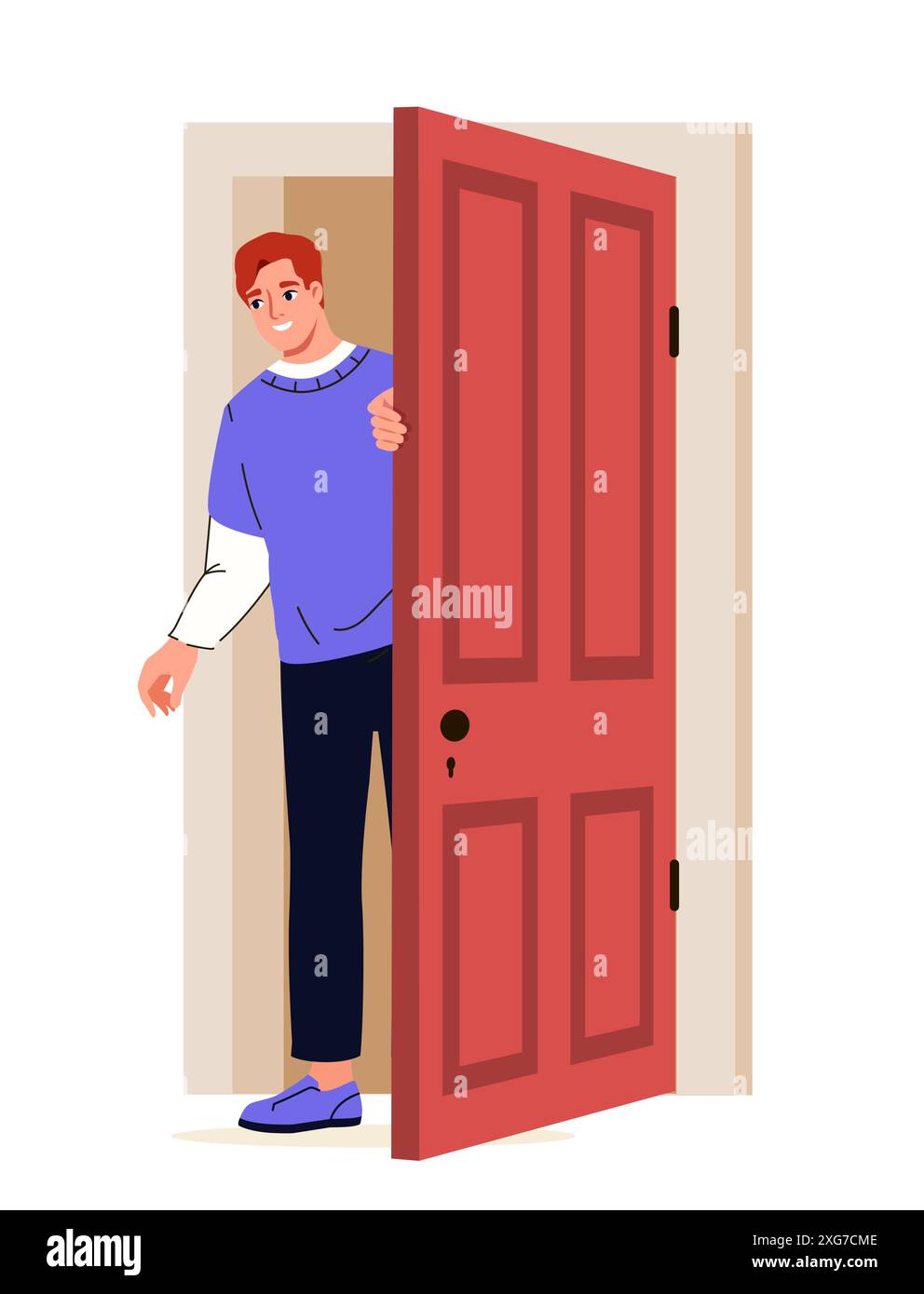 The open door cartoon Cut Out Stock Images & Pictures - Alamy